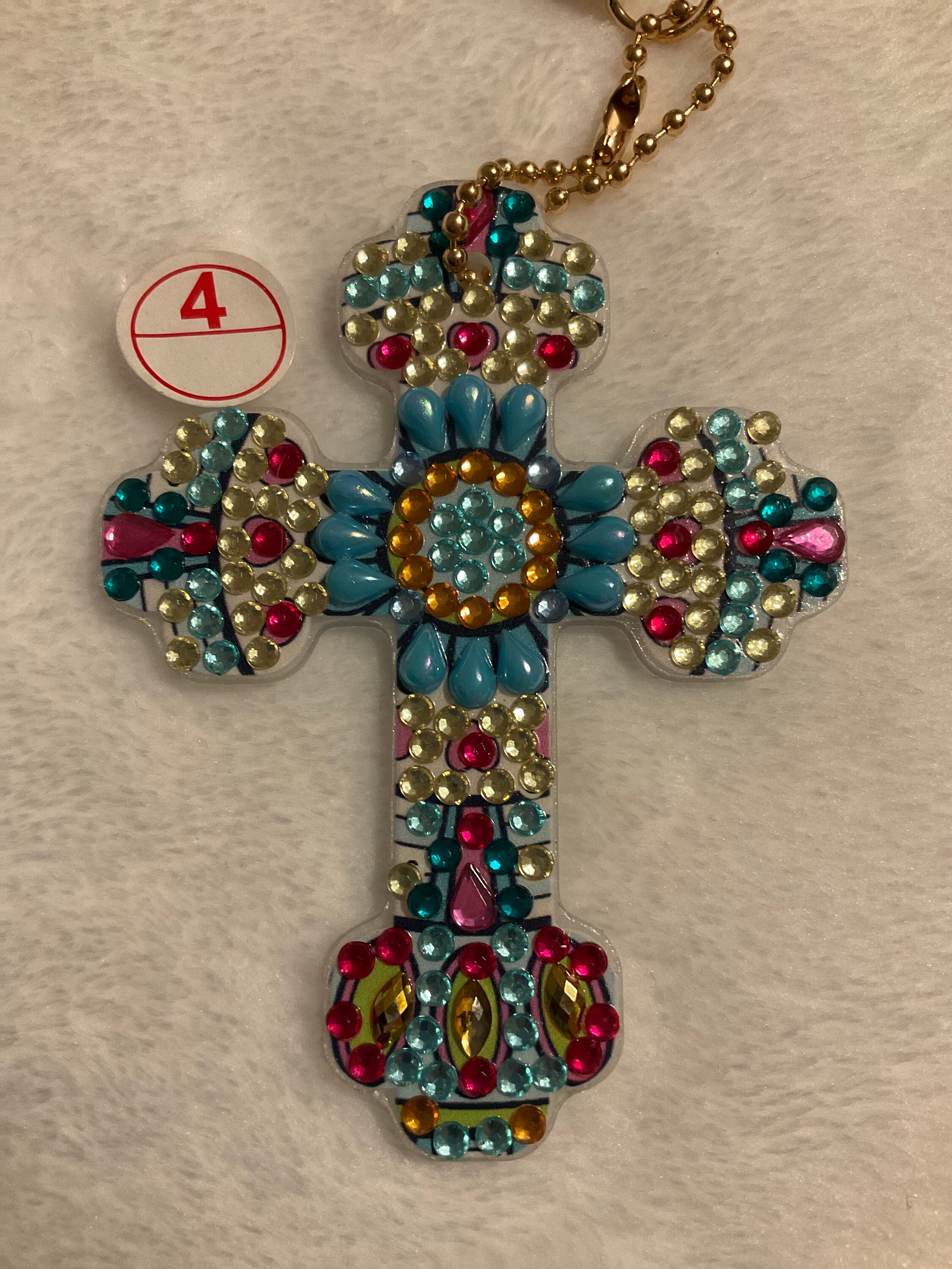 Diamond Painting Cross Keychains - Etsy