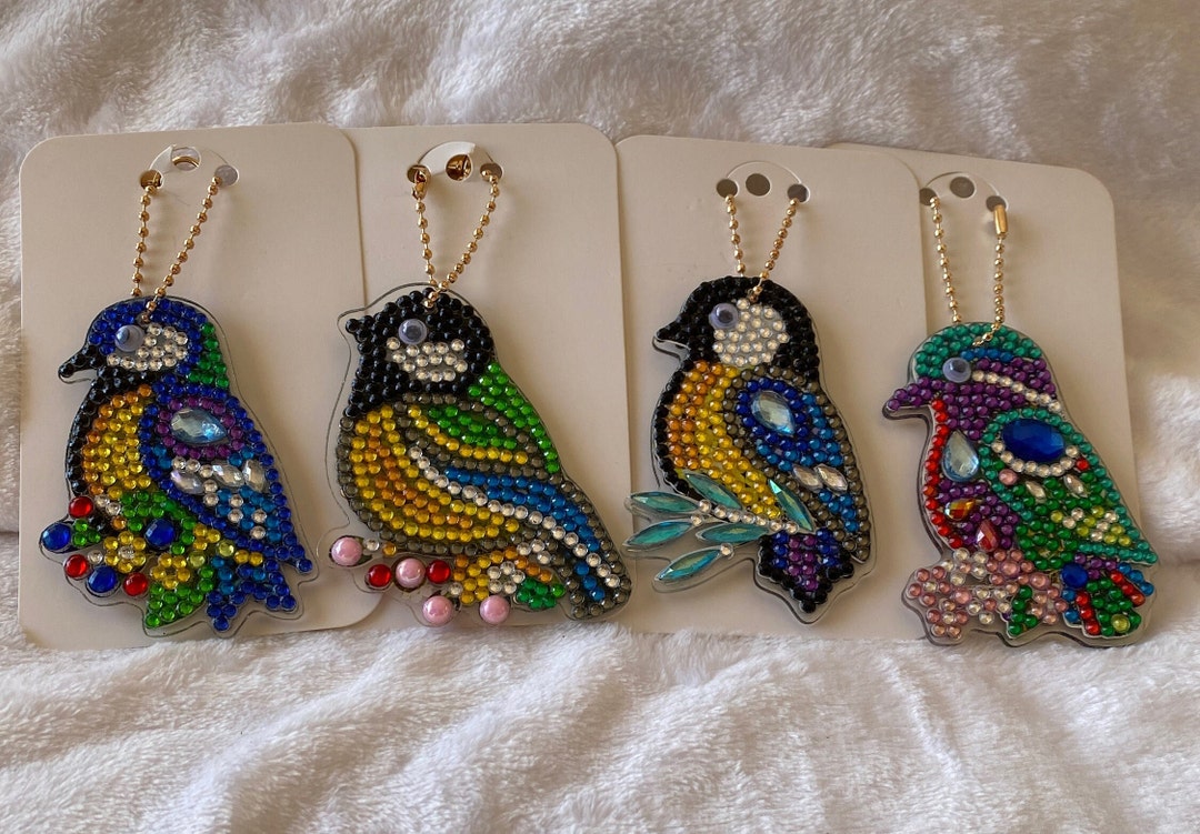 Diamond Art Bird Keychains - Etsy