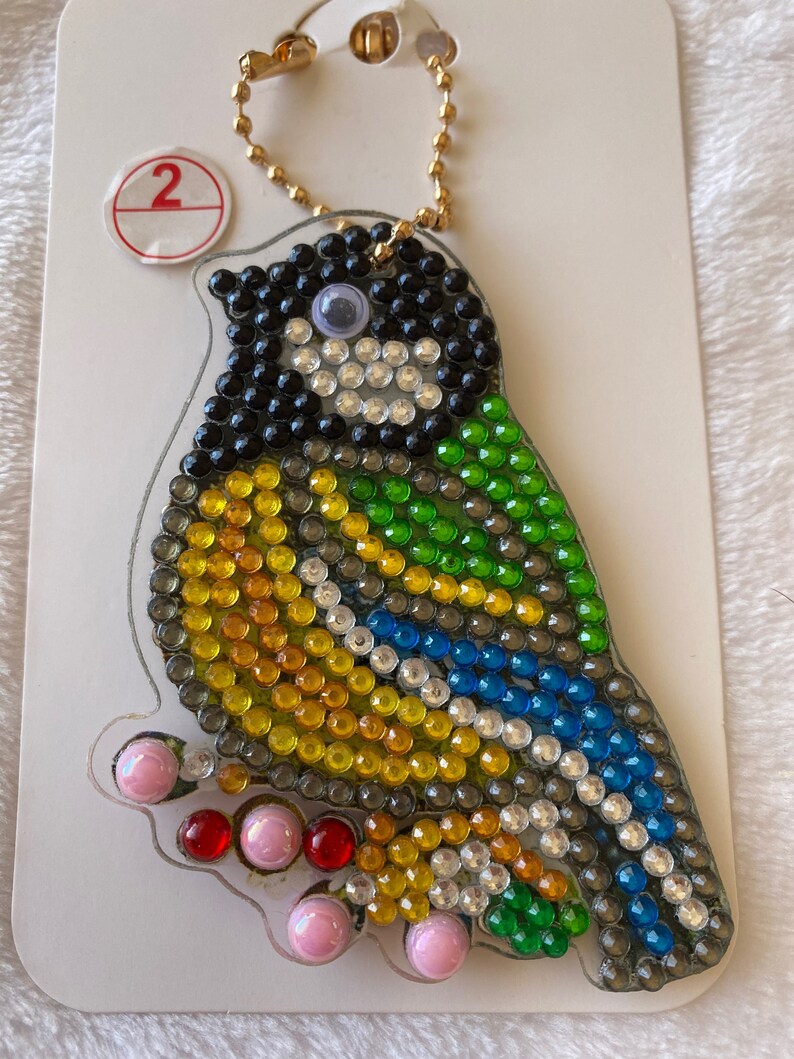 Diamond Art Bird Keychains - Etsy