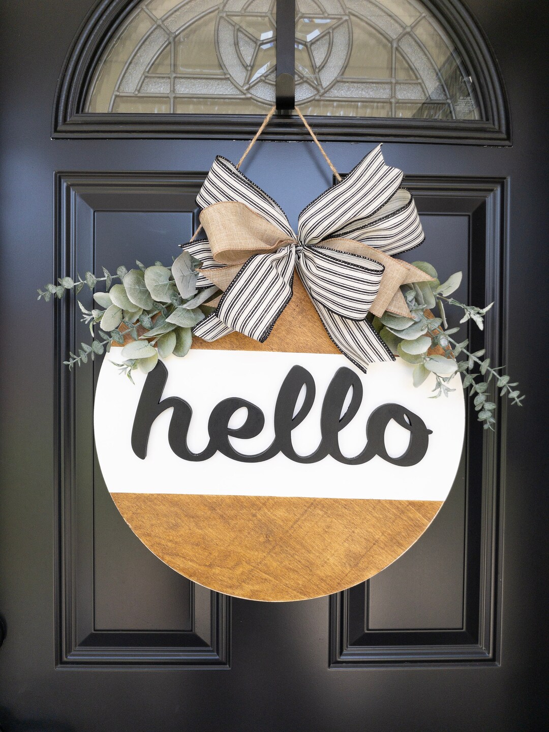 Hello Front Door Sign, Farmhouse Front Door Decor, Front Door Hanger ...