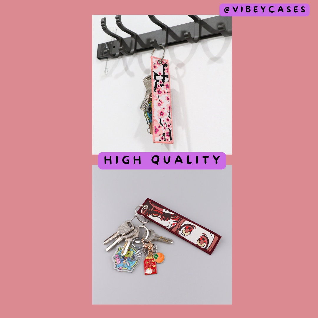 Anime Key Tag, Keychain, Key Fobs Motorcycles Cars, Anime Embroidered ...
