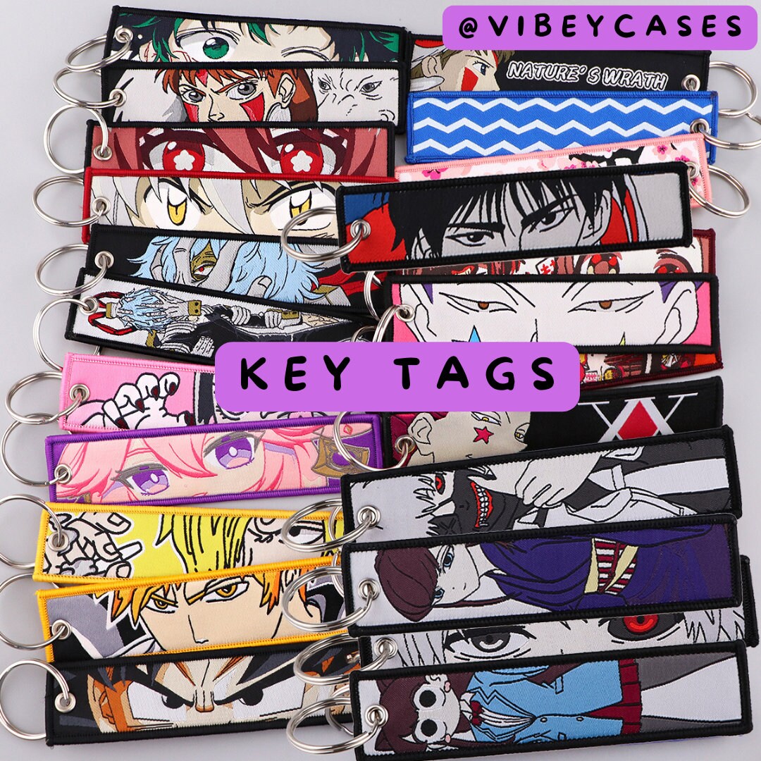 Anime Key Tag, Keychain, Key Fobs Motorcycles Cars, Anime Embroidered ...