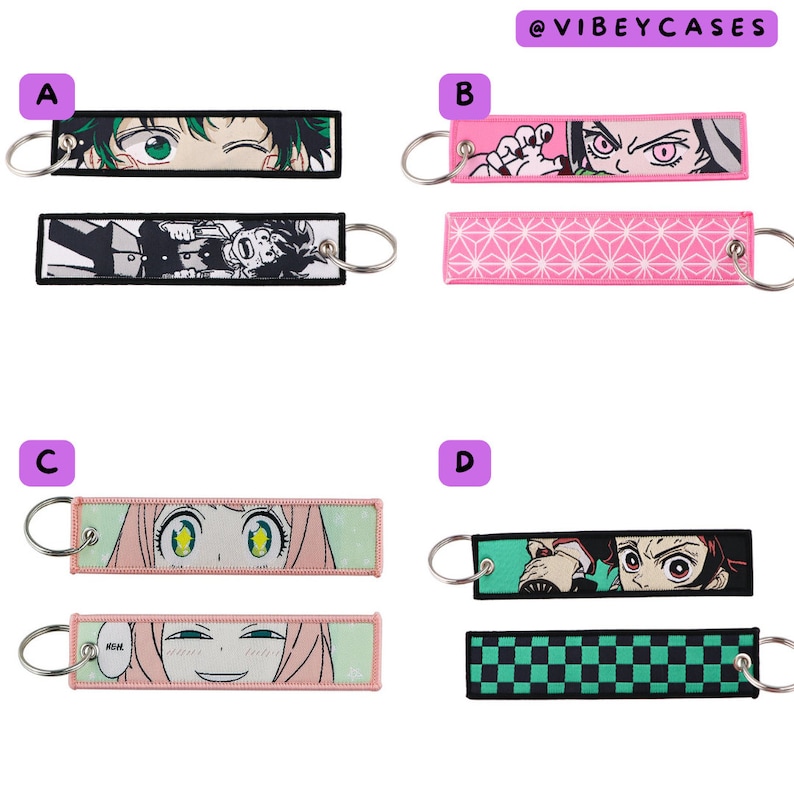 Anime Key Tag, Keychain, Key Fobs Motorcycles Cars, Anime Embroidered ...