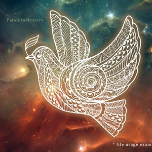 Dove Zentangle / Zentangle Svg / SVG Files for Cricut / Dove Silhouette ...