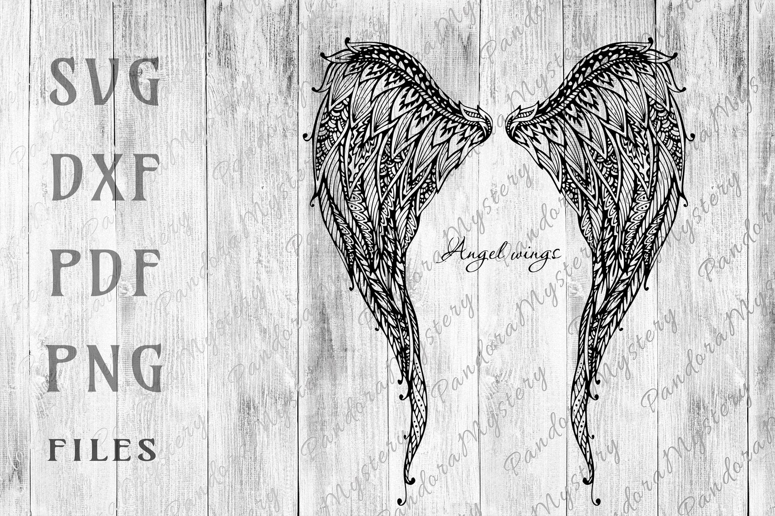 Angel Wings Zentangle / Zentangle Svg / SVG Files for Cricut / Angel ...