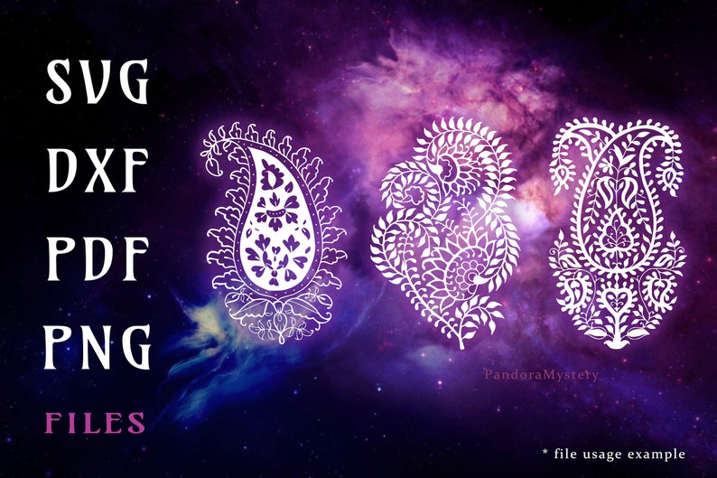 Paisley Flower Vector Files / Zentangle Elements / Paisley Flower ...