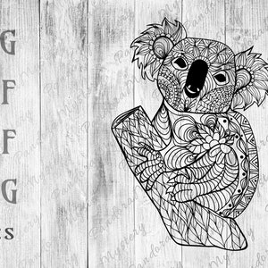 Koala Zentangle / Zentangle Svg / SVG Files for Cricut / Koala ...