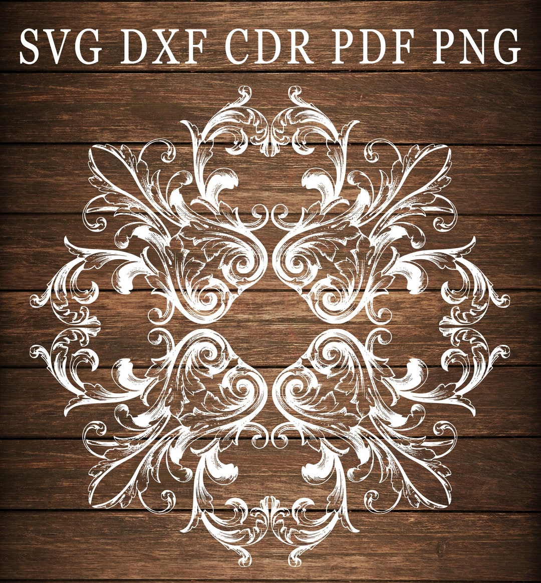Vintage Baroque Ornament Vector Files / Vintage Silhouette / Vintage ...