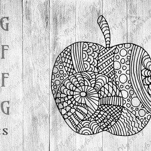Apple Zentangle / Zentangle Svg / SVG Files for Cricut /apple ...