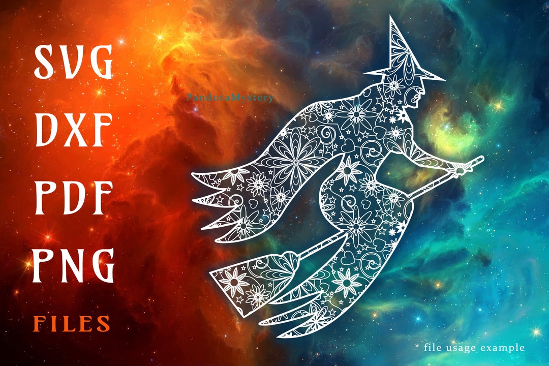 Witch Zentangle / Zentangle Svg / SVG Files for Cricut / Witch ...