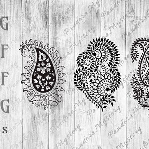 Paisley Flower Vector Files / Zentangle Elements / Paisley Flower ...