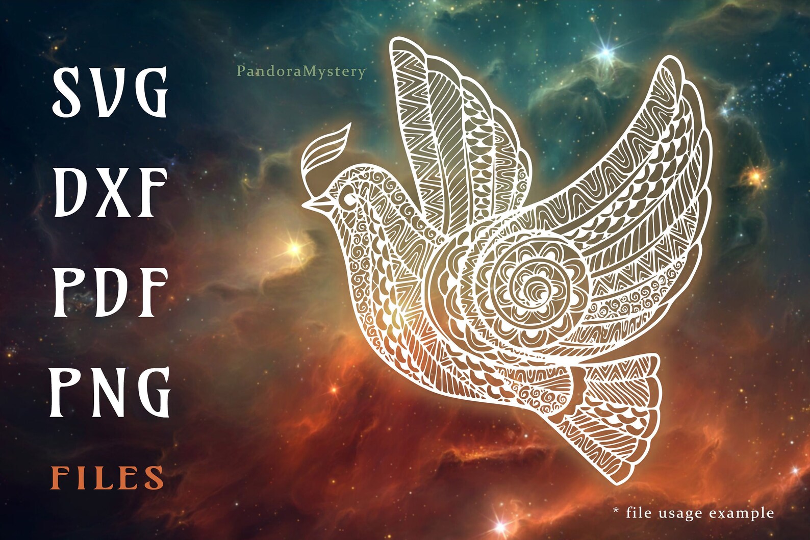 Dove Zentangle / Zentangle Svg / SVG Files for Cricut / Dove Silhouette ...