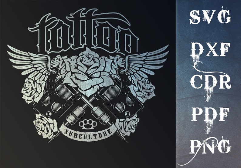 Rose Tattoo Svg Vector Files / Rose Tattoo Silhouette / Tattoo Clipart ...