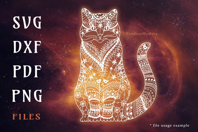 Cat Zentangle / Zentangle Svg / SVG Files for Cricut / Cat Silhouette ...