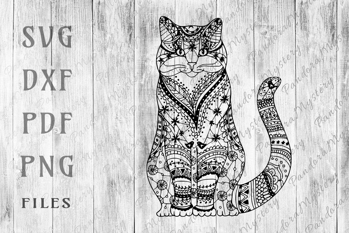 Cat Zentangle / Zentangle Svg / SVG Files for Cricut / Cat Silhouette ...