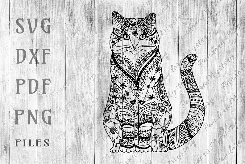 Cat Zentangle / Zentangle Svg / SVG Files for Cricut / Cat Silhouette ...