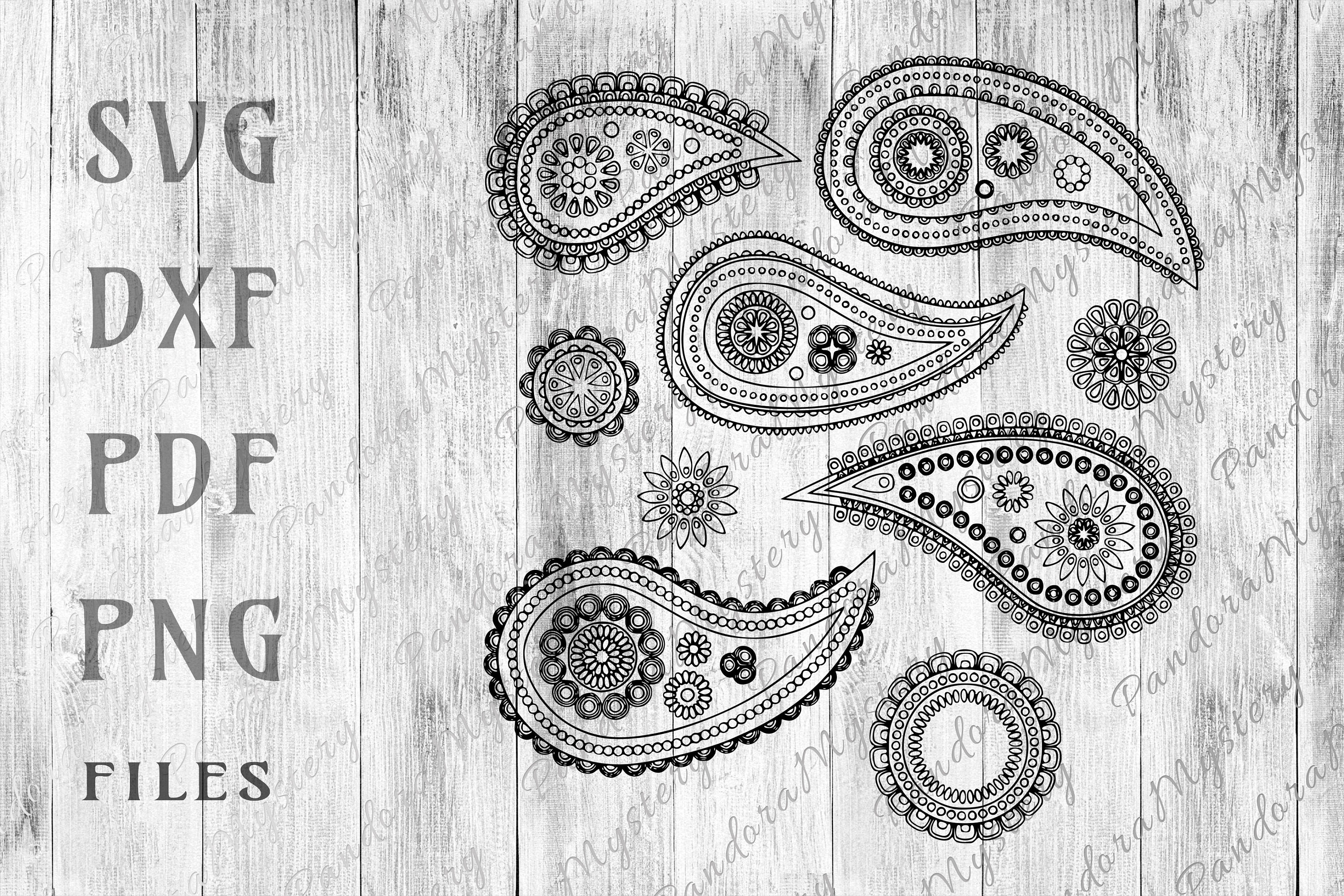 Paisley Flower Vector Files / Zentangle Elements / Paisley Flower ...