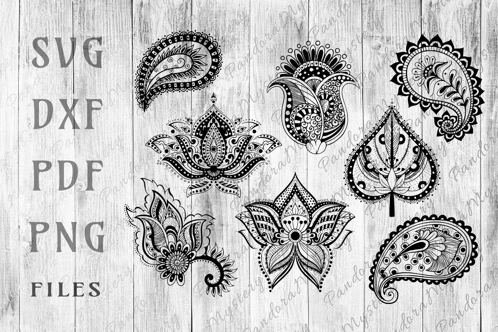 Indian Flower Vector Files / Zentangle Elements / Indian - Etsy
