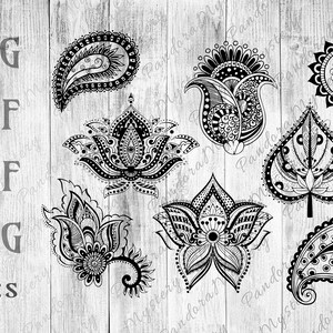 Indian Flower Vector Files / Zentangle Elements / Indian Flower ...