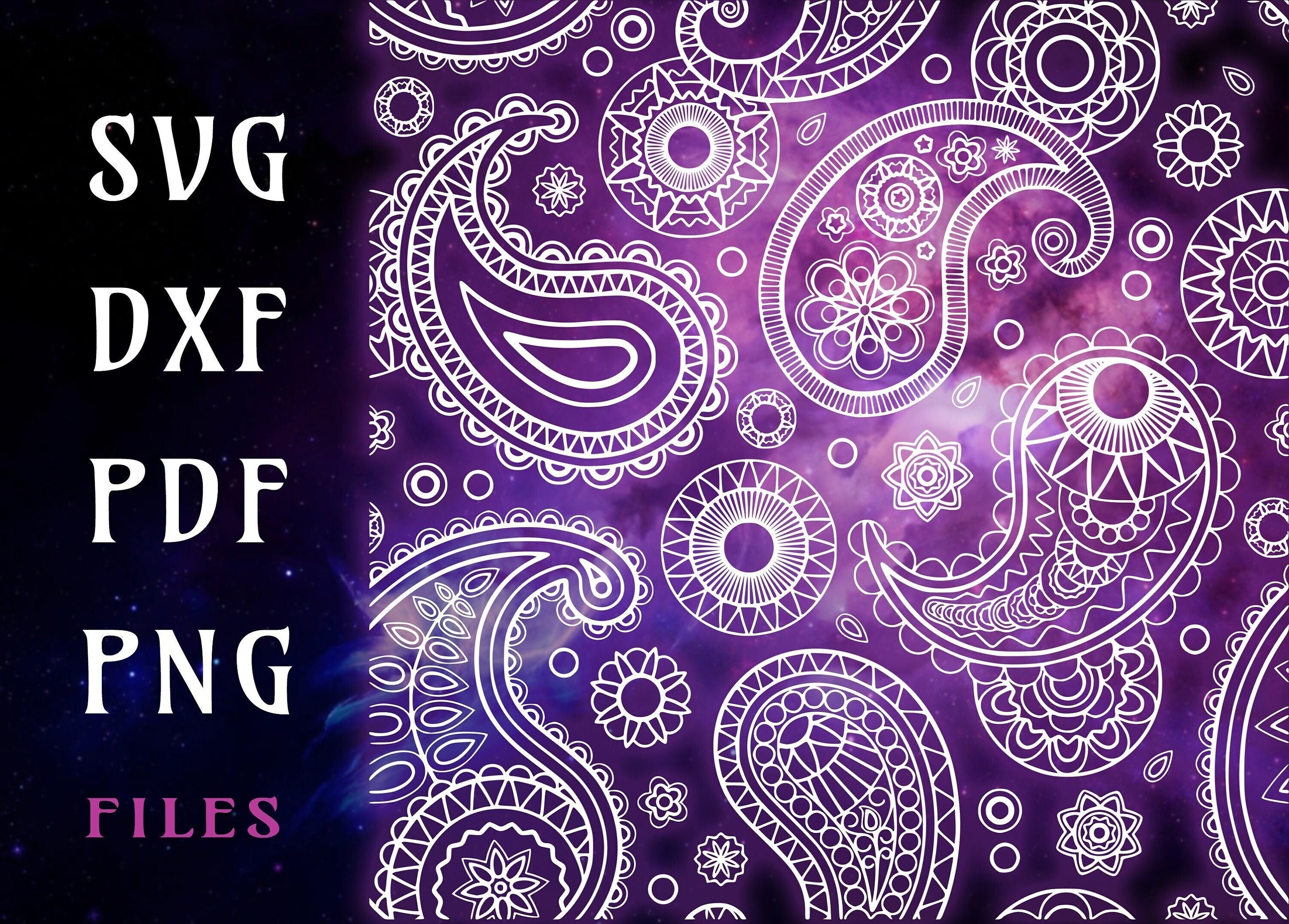 Paisley Pattern Vector Files / Paisley Zentangle Pattern / Henna ...