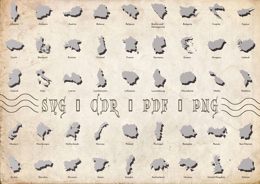 Europe Vector Files / Europe Svg / European Countries Svg / Outline ...