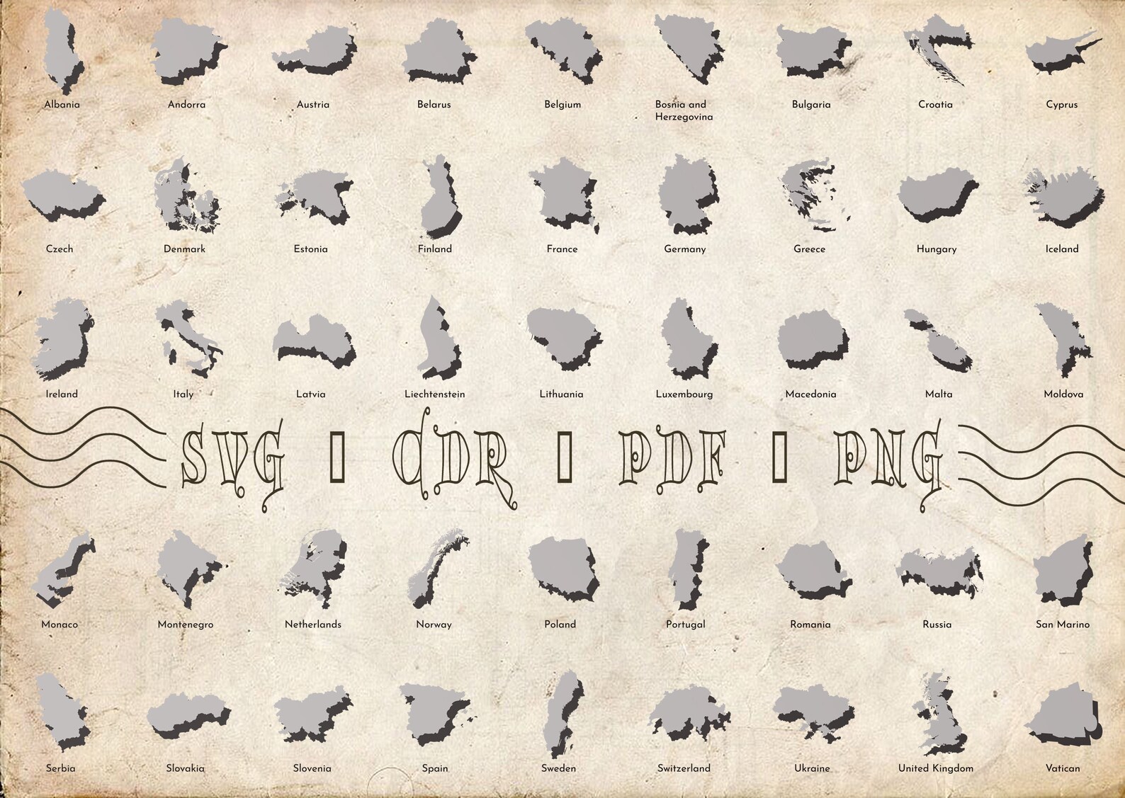 Europe Vector Files / Europe Svg / European Countries Svg / Outline ...