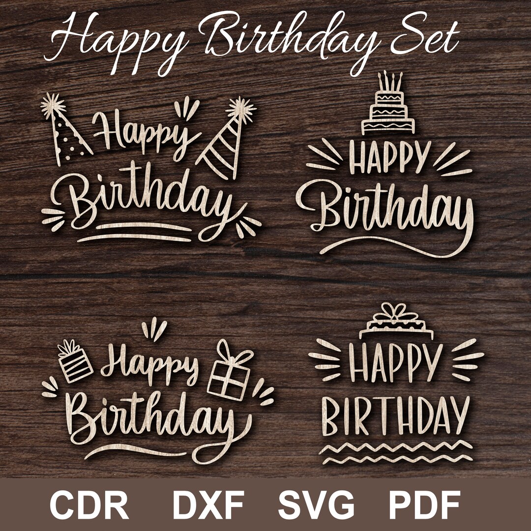 Happy Birthday SVG / Happy Birthday Clipart / Lettering Svg Digital ...