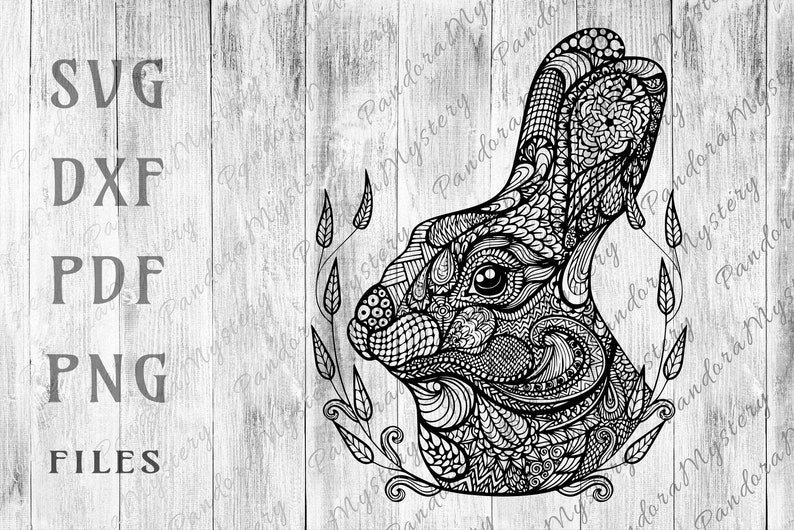 Conejo Zentangle / Zentangle svg / Archivos SVG para Cricut / Conejo ...