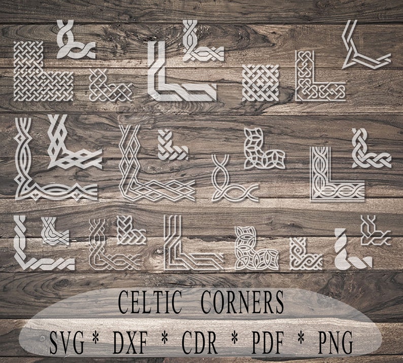 Celtic Corners Ornament Set Celtic Pattern Celtic Vector Files Celtic Elements Celtic Silhouette ...