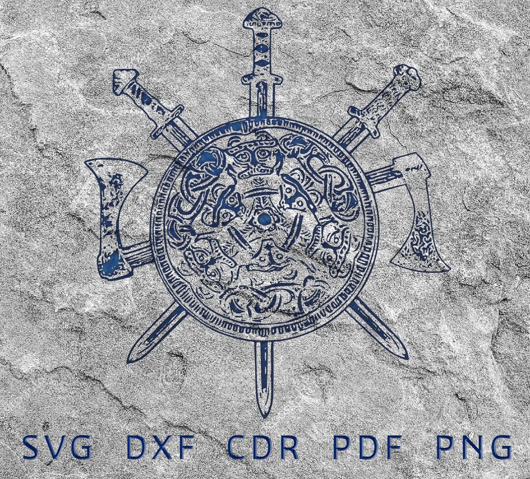 Viking Shield Vector / Viking Svg / Viking Silhouette / Viking Pattern ...