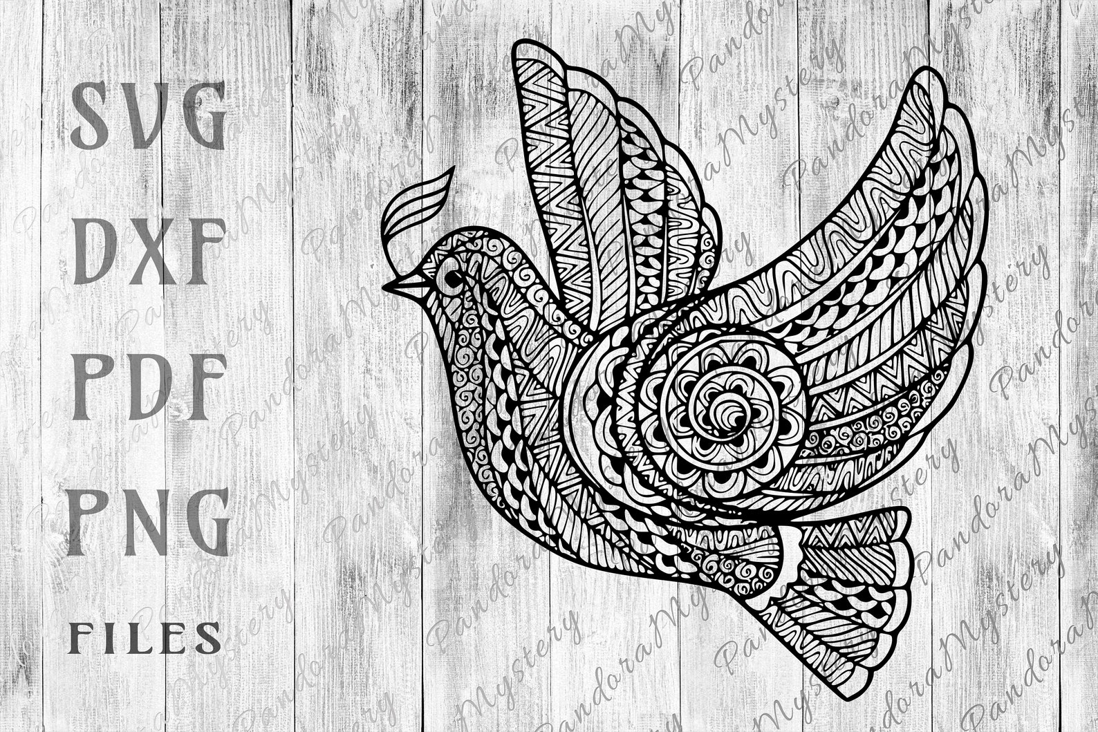 Dove Zentangle / Zentangle Svg / SVG Files for Cricut / Dove Silhouette ...