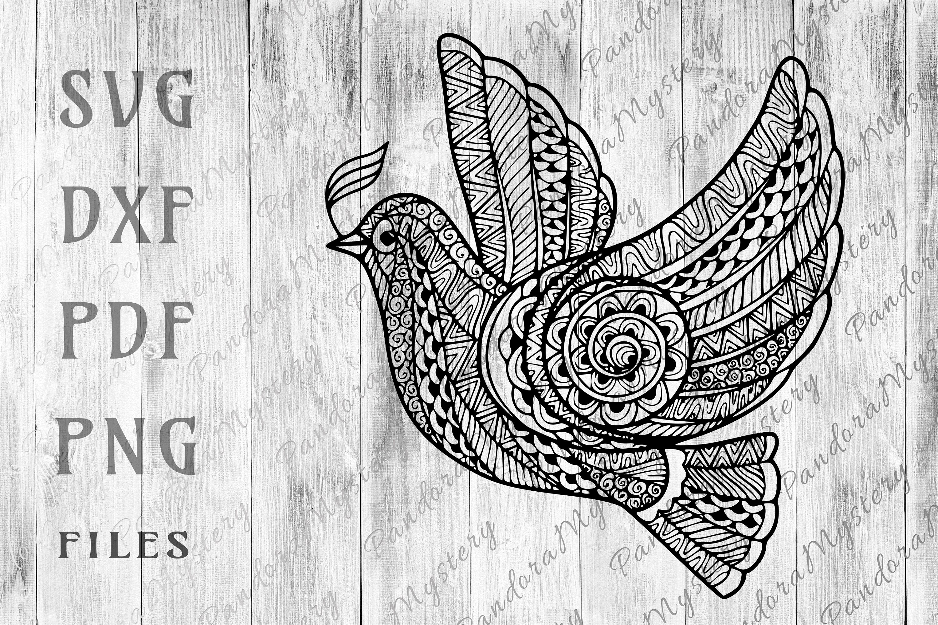Dove Zentangle / Zentangle Svg / SVG Files for Cricut / Dove Silhouette ...