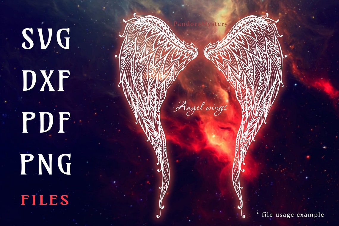 Angel Wings Zentangle / Zentangle Svg / SVG Files for Cricut / Angel ...