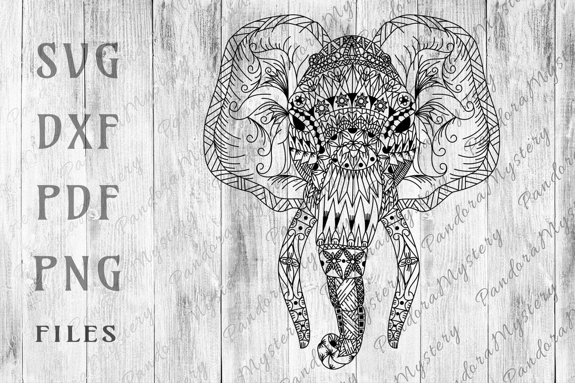 Elephant Zentangle / Zentangle Svg / SVG Files for Cricut / Elephant ...