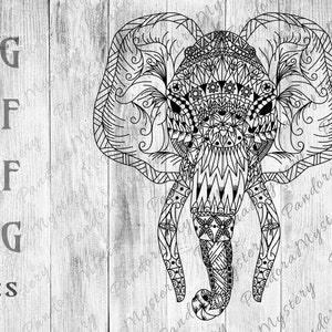 Elephant Zentangle / Zentangle Svg / SVG Files for Cricut / Elephant ...