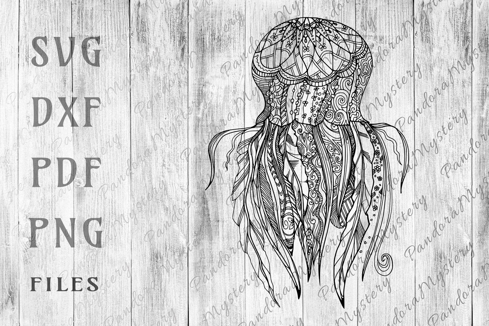Jellyfish Zentangle / Zentangle Svg / SVG Files for Cricut / Jellyfish ...