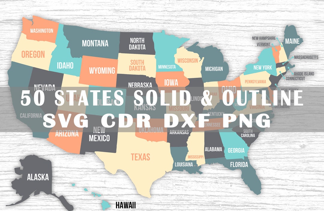 50 States Vector Files / 50 States Svg / United States Svg / 50 States ...