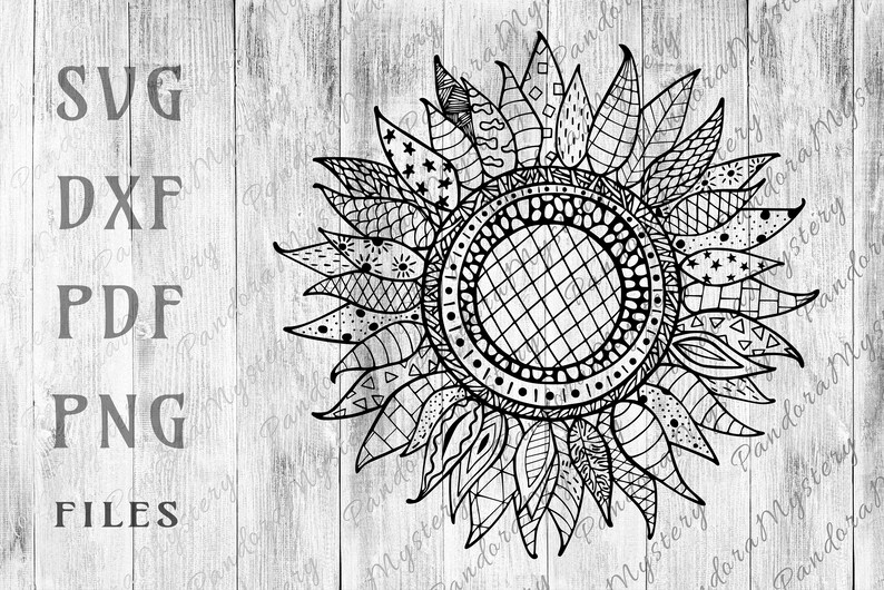 Sunflower Zentangle / Zentangle Svg / SVG Files for Cricut / Sunflower ...