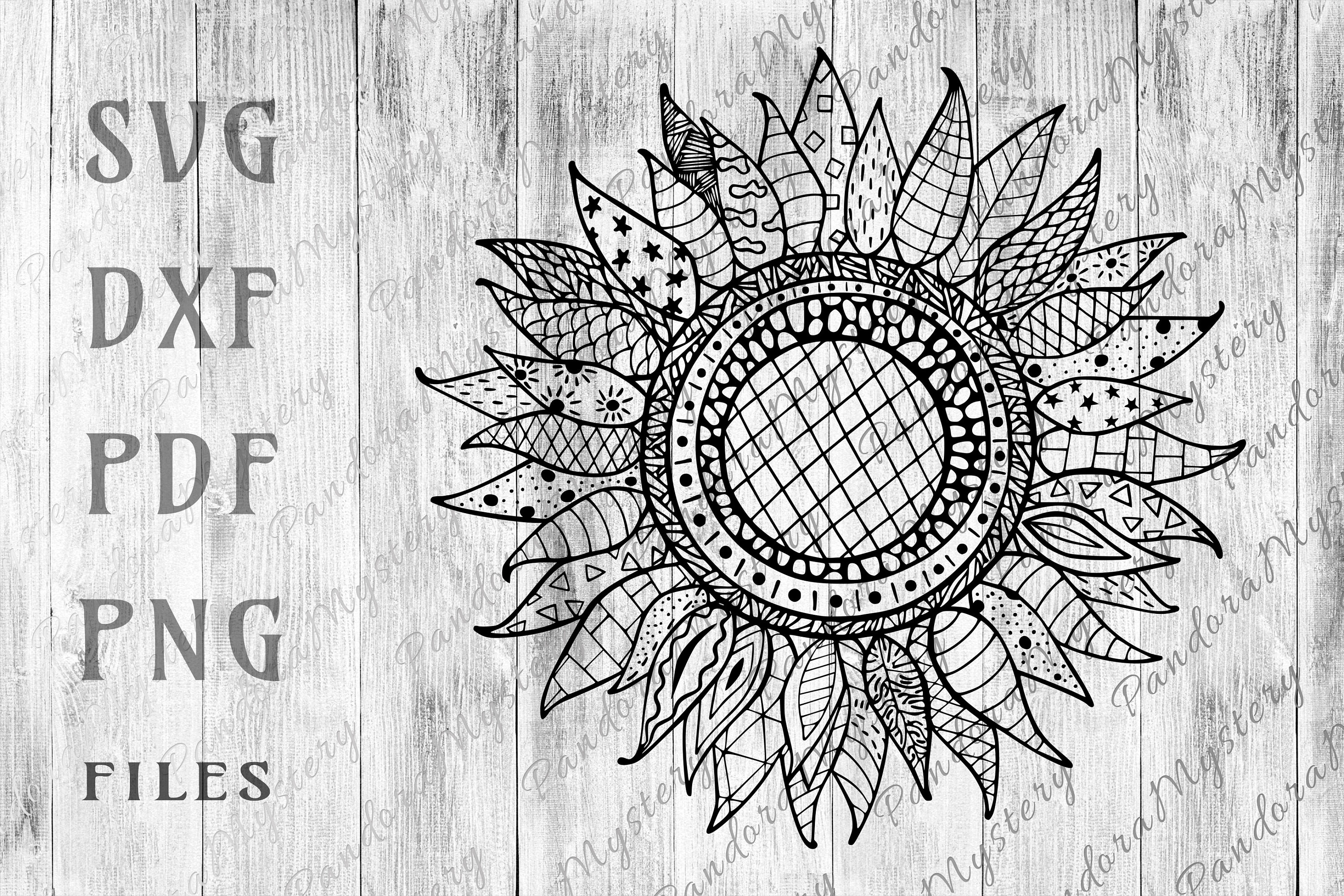 Sunflower Zentangle / Zentangle Svg / SVG Files for Cricut / Sunflower ...