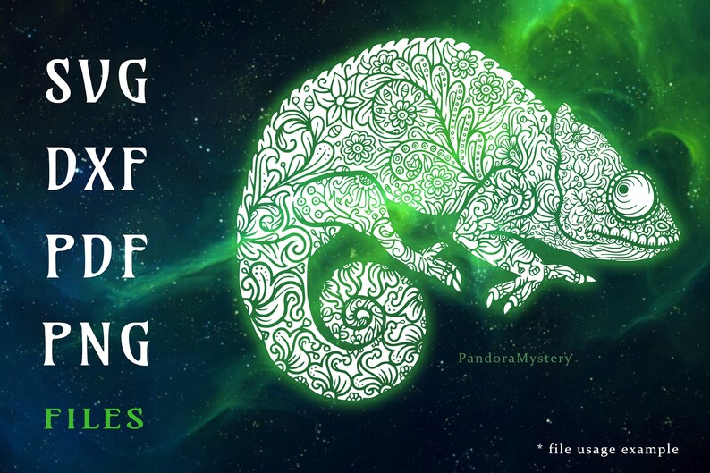 Chameleon Zentangle / Zentangle Svg / SVG Files for Cricut / Chameleon ...