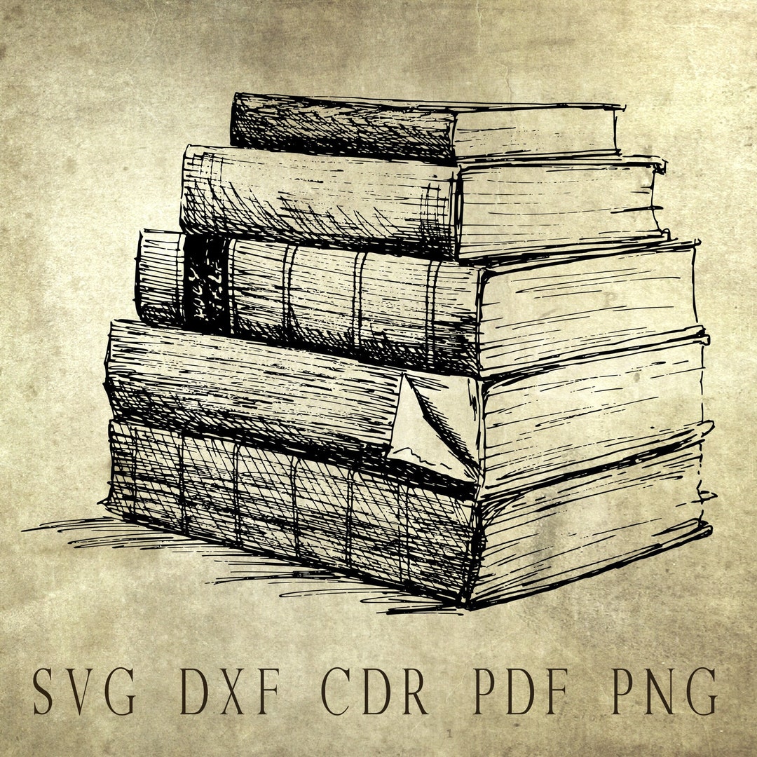 Old Book Vintage Art Vector Files / Old Book Silhouette / Old Book ...
