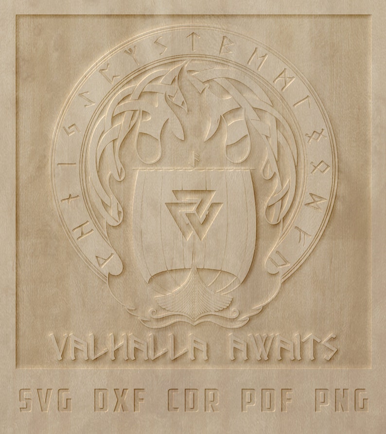 Viking Shield Vector Files / Valhalla Awaits Svg / Viking Silhouette ...