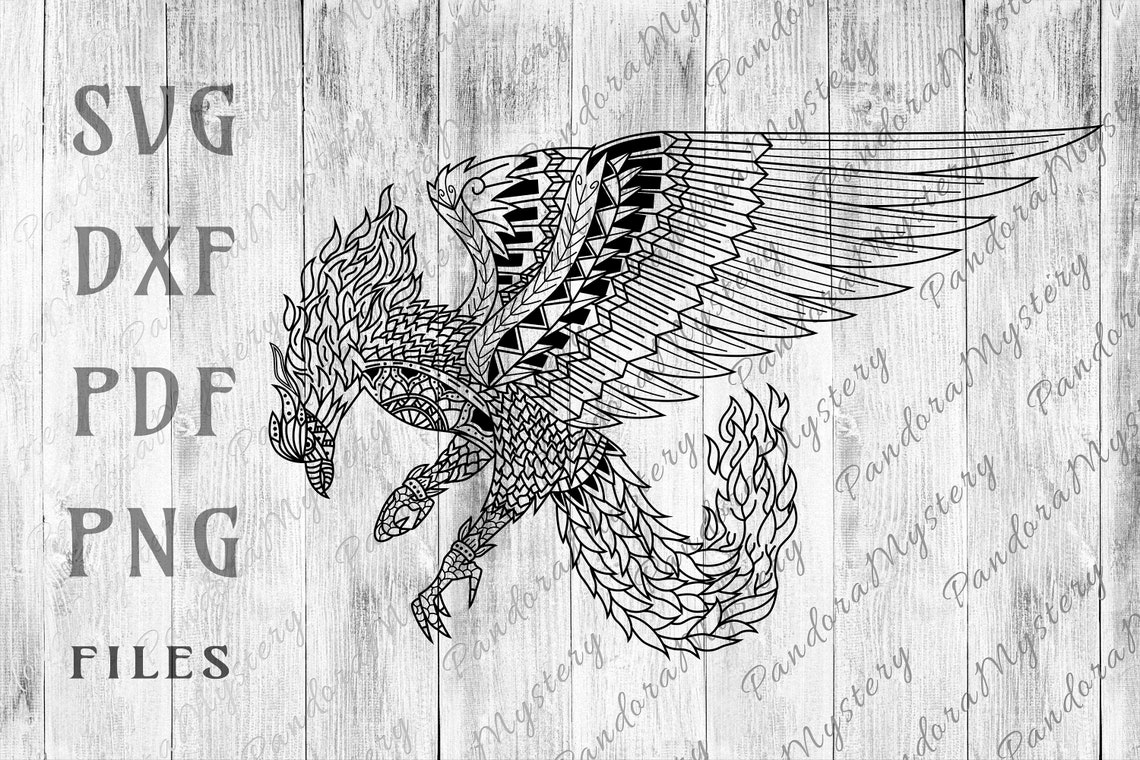 Phoenix Zentangle / Zentangle Svg / SVG Files for Cricut / Phoenix ...