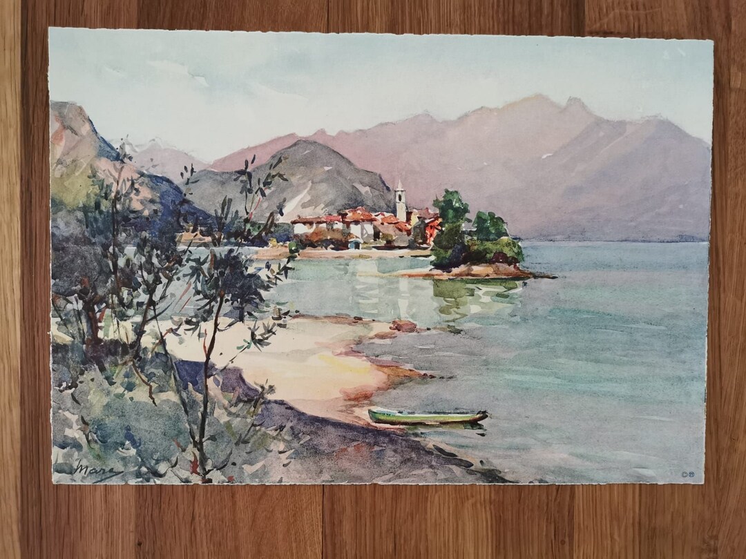 Vintage Lithograph Stehli Frères 1930s, A. Marc Motif 'lago Maggiore ...