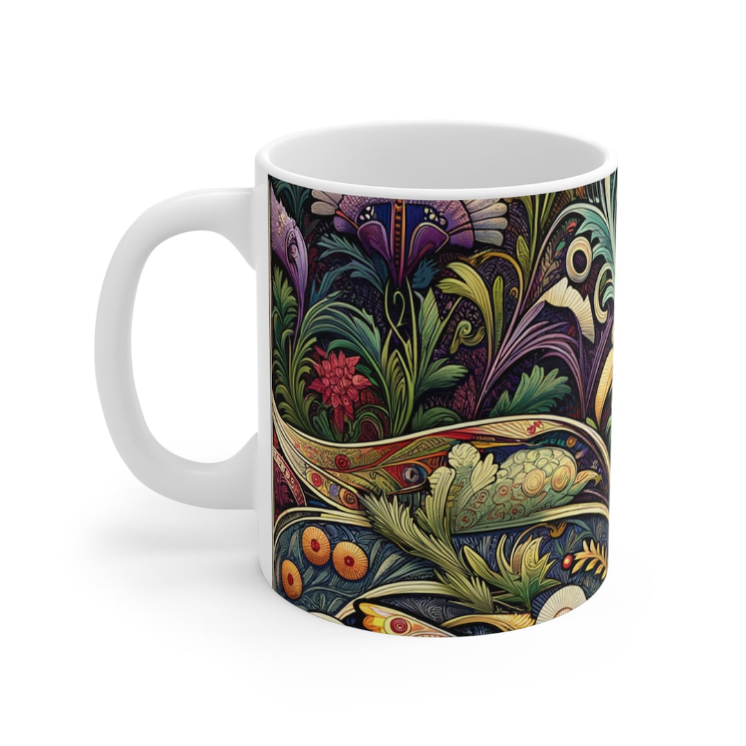 Morris Motif Artisan Coffee Cognizance Art Nouveau Coffee Mugs ...