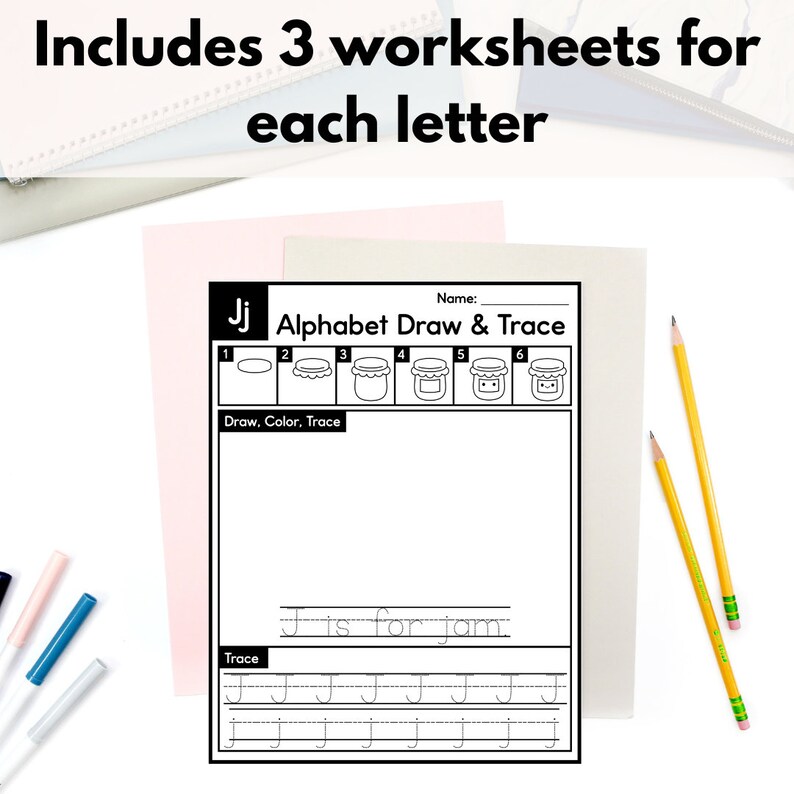 Alphabet Directed Drawing and Tracing Worksheets - Etsy
