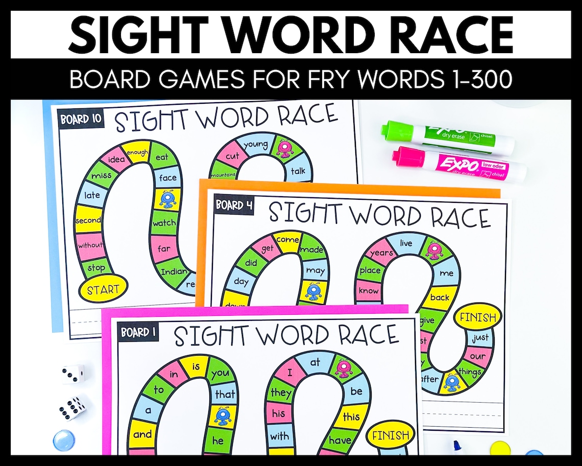 Sight Word Games Fry Sight Words Activities Fry Words 1-300 - Etsy