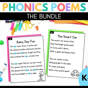 Phonics Poems for Grades K-2 - Phonics and Fluency - Etsy