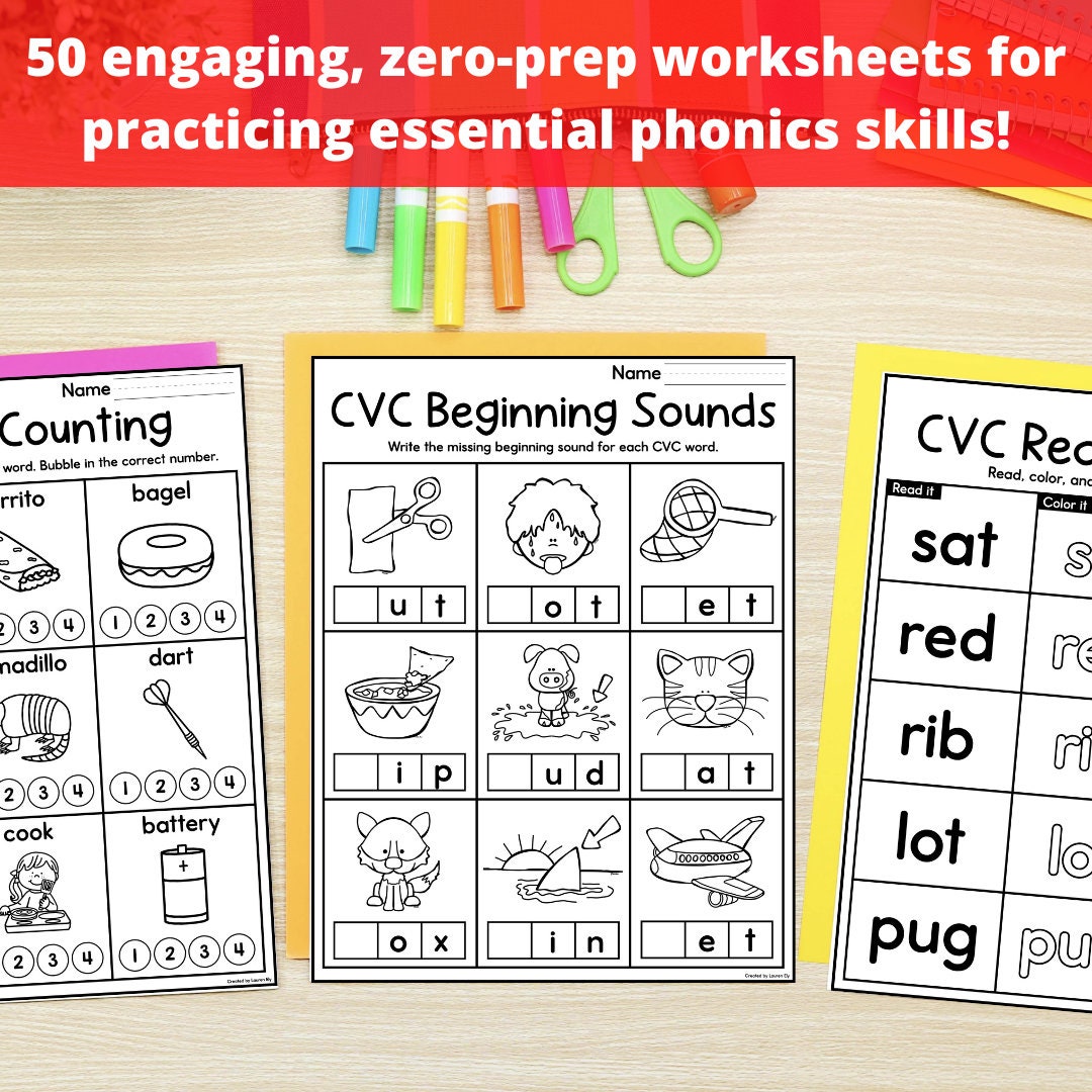 Phonics Worksheets Kindergarten - Phonics Printables - Etsy