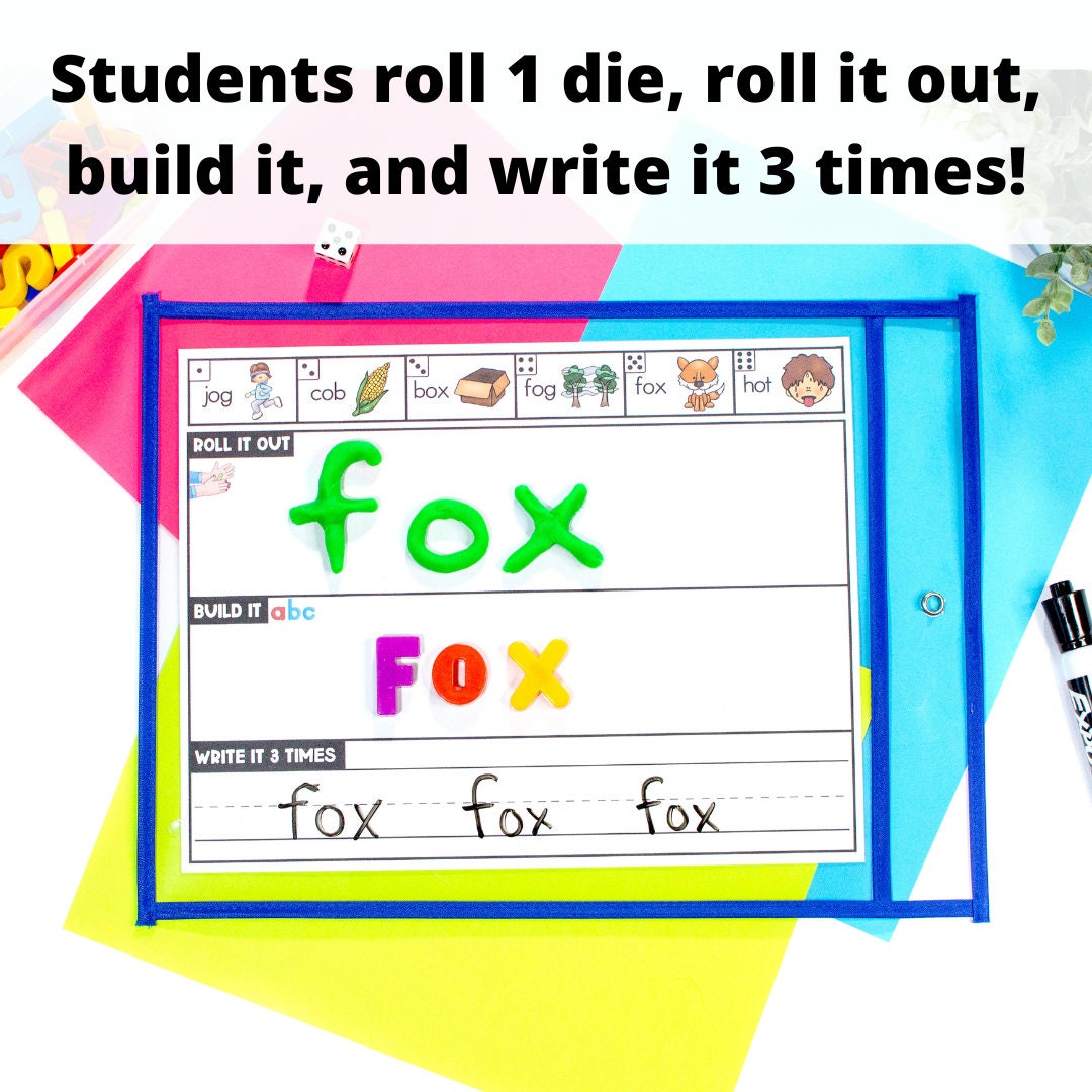 CVC Words - Activity Mats for Kindergarten Literacy Centers - Etsy